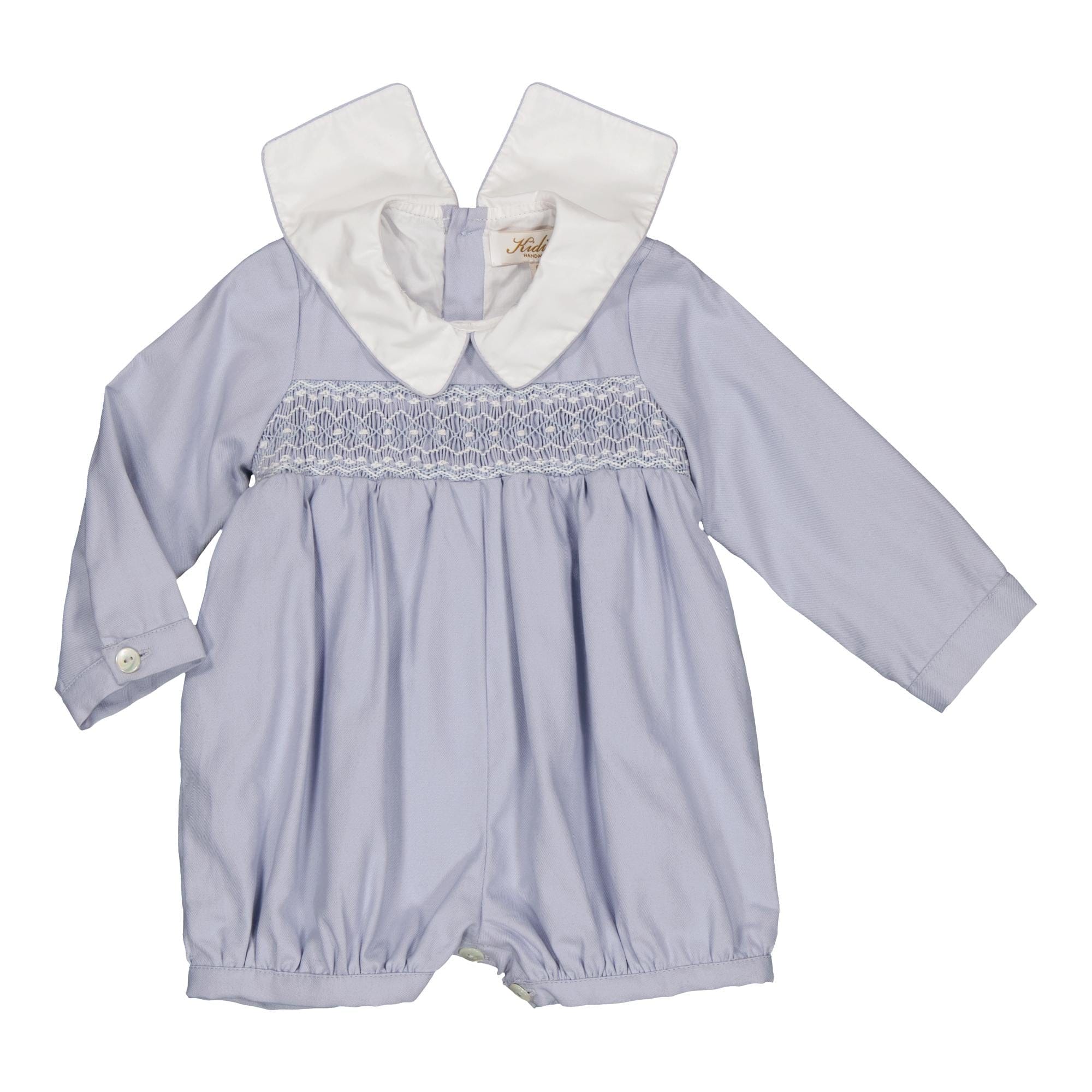 Mathis, arctic blue organic cotton romper