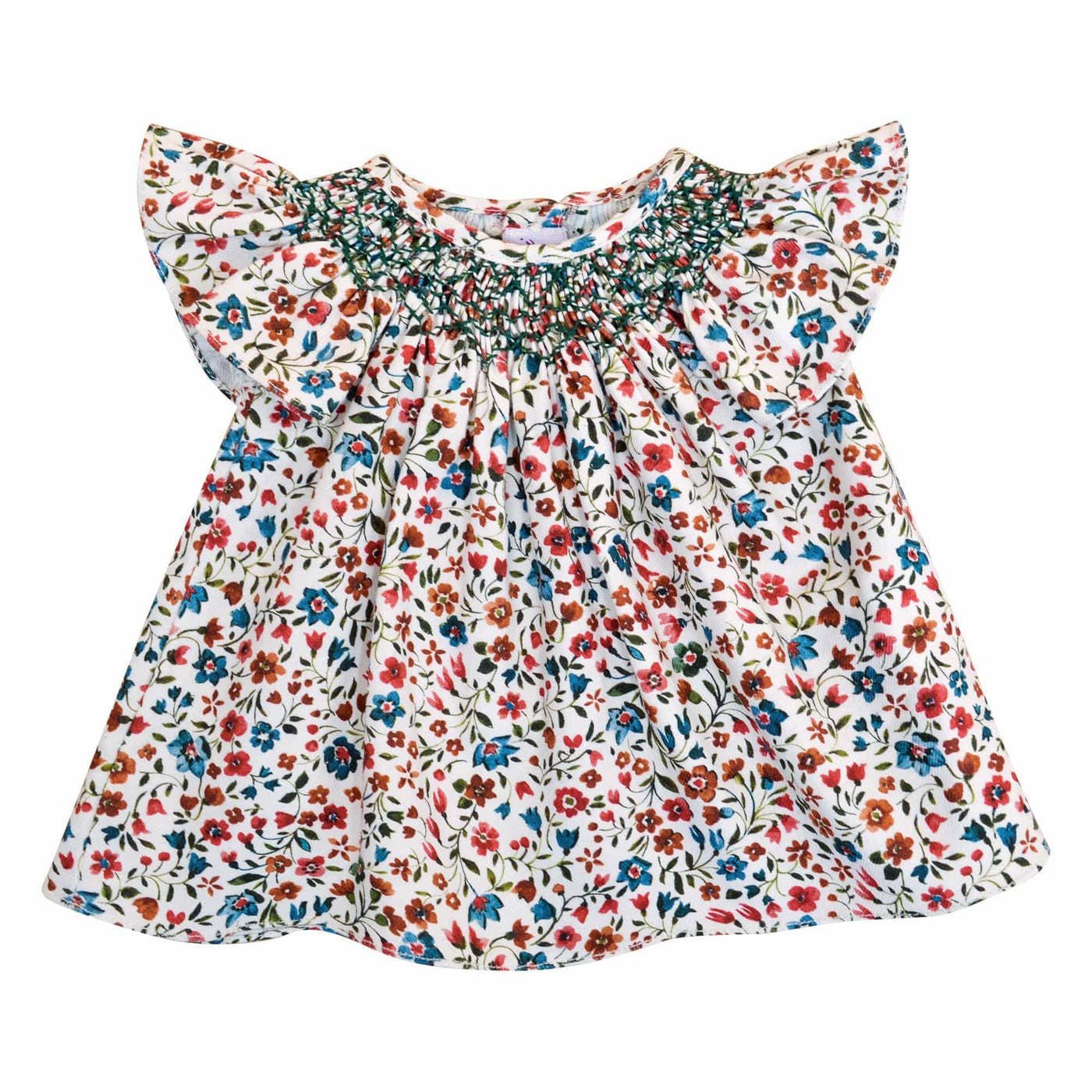 Pipa, Smocked dress for 36cm dolls, in Christmas flower print